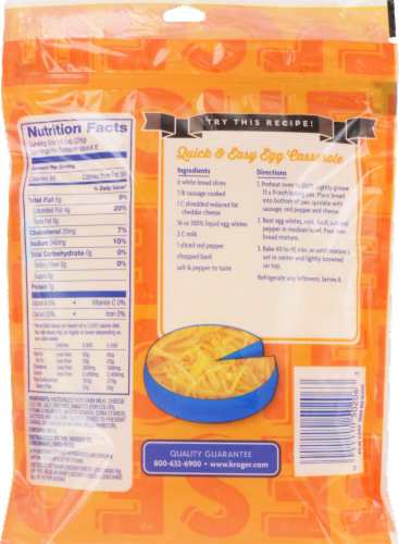 Kroger® Reduced Fat Finely Shredded Sharp Cheddar Cheese, 8 oz - Kroger Kroger® Reduced Fat Finely Shredded Sharp Cheddar Cheese, 8 oz - Kroger
