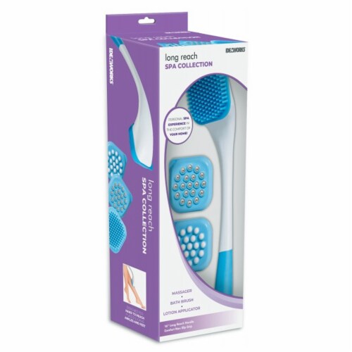 3 In 1 Long Reach Bath Brush Set Silicone Brush Body Wash Lotion