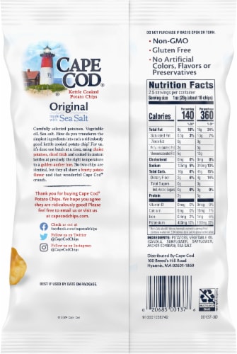 Cape Cod® Original Kettle Cooked Potato Chips, 2.5 oz - Fry’s Food Stores Cape Cod® Original Kettle Cooked Potato Chips, 2.5 oz - Fry’s Food Stores