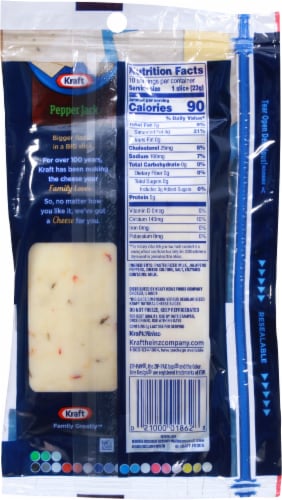 Kraft Big Slice Medium Pepper Jack Natural Cheese Slices, 10 ct / 8 oz ... Kraft Big Slice Medium Pepper Jack Natural Cheese Slices, 10 ct / 8 oz ...