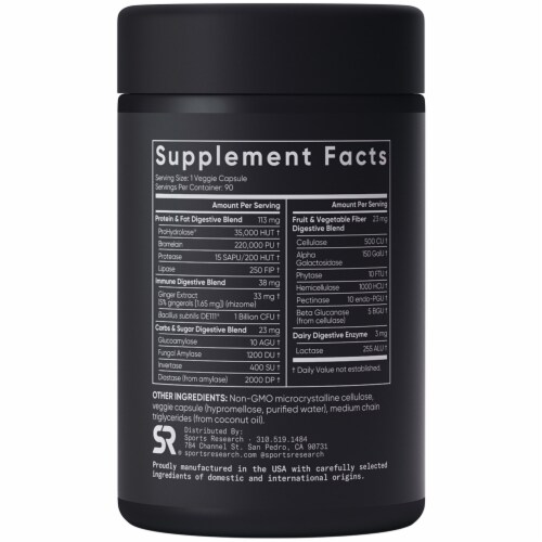 Sports Research Plant-Based Digestive Enzymes - 90 Veggie Capsules, 90 ... Sports Research Plant-Based Digestive Enzymes - 90 Veggie Capsules, 90 ...