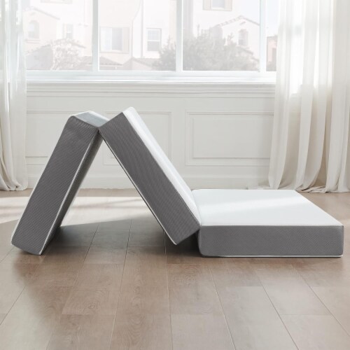 Continental Sleep 4 Tri Folding Portable Gel Memory Foam Floor Mattress Queen White Queen Fred Meyer