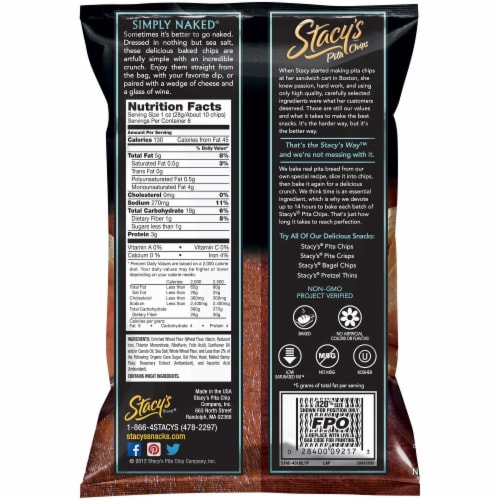 Stacys Simply Naked Pita Chips 8 Oz Foods Co