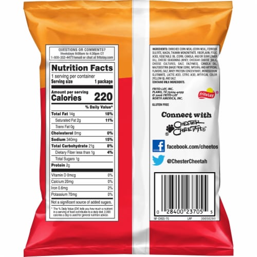 Cheetos Crunchy Cheese Flavored Snacks, 1.375 oz - Fry’s Food Stores Cheetos Crunchy Cheese Flavored Snacks, 1.375 oz - Fry’s Food Stores