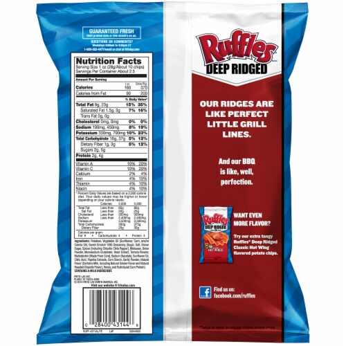 Ruffles Deep Ridged Sweet And Smokin Barbecue Potato Chips 2 37 Oz Kroger