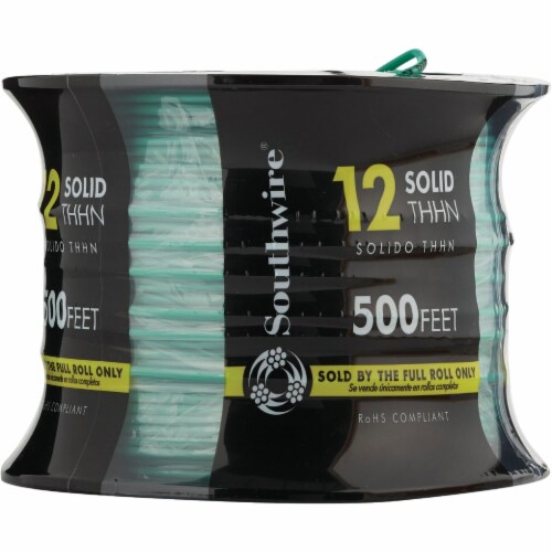 Southwire 500 Ft. 12 AWG Solid Green THHN Electrical Wire 11591558, 1 ... Southwire 500 Ft. 12 AWG Solid Green THHN Electrical Wire 11591558, 1 ...