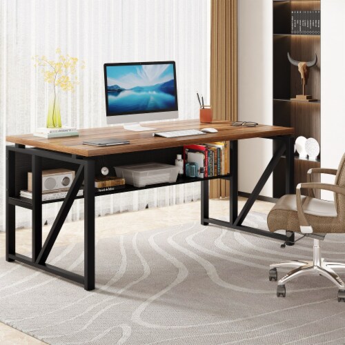 Tribesigns 55 63 Computer Desk Writing Table with Bottom Storage Shelf No Size Kroger