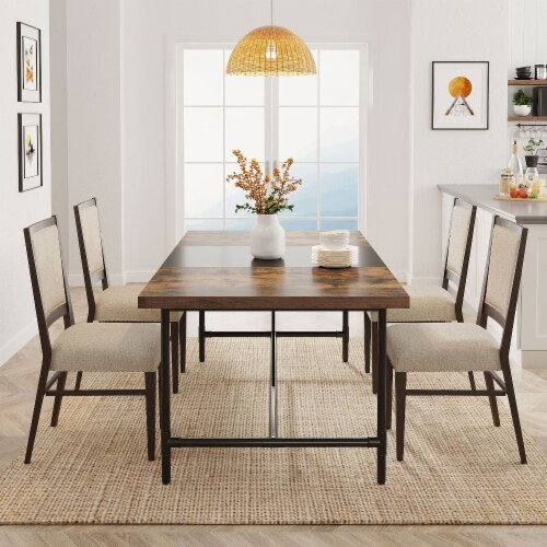 Tribesigns Rectangle Dining Table Industrial Breakfast Dinner Table For 6 8 People No Size Fry s Food Stores