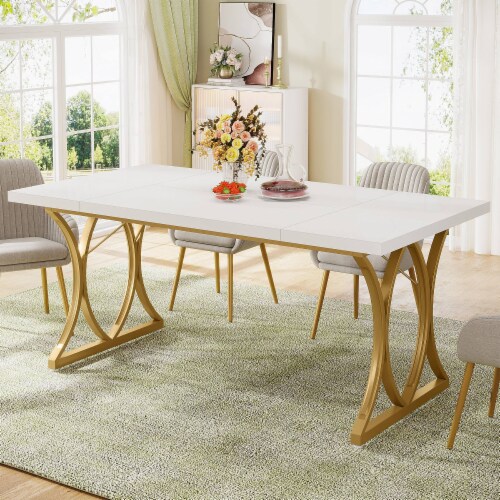 Tribesigns Modern Dining Table Rectangle Kitchen Table Dinner Table for 6 People No Size King Soopers
