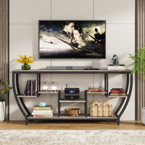 Tribesigns Industrial Console Table 70.9 Entryway Sofa Table With Shelves No Size Fry s Food Stores