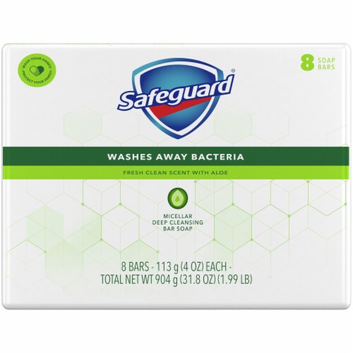 Safeguard® Fresh Clean Scent White With Aloe Bar Soap 8 Ct 4 Oz Kroger