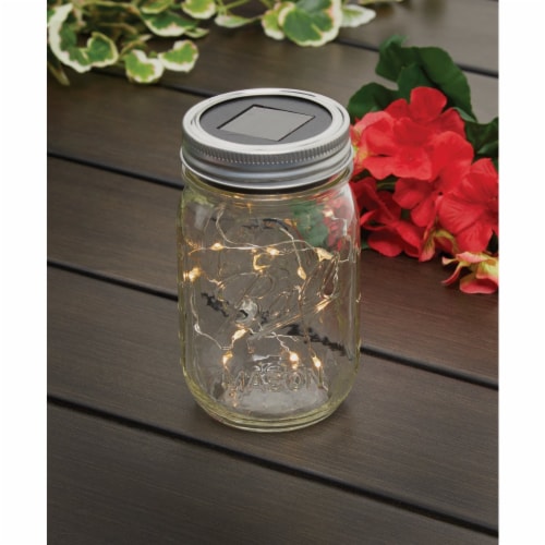 Everlasting Glow Warm White Bulb Metal Solar Mason Jar Lid with String ... Everlasting Glow Warm White Bulb Metal Solar Mason Jar Lid with String ...
