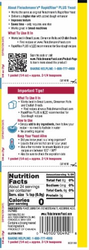 Fleischmann's® RapidRise® Plus Instant Yeast® With Dough Enhancer, 3 ct ... Fleischmann's® RapidRise® Plus Instant Yeast® With Dough Enhancer, 3 ct ...