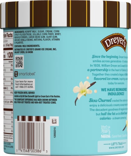 Edys Dreyers™ Slow Churned® Vanilla Bean Light Ice Cream Tub 1 5 Qt