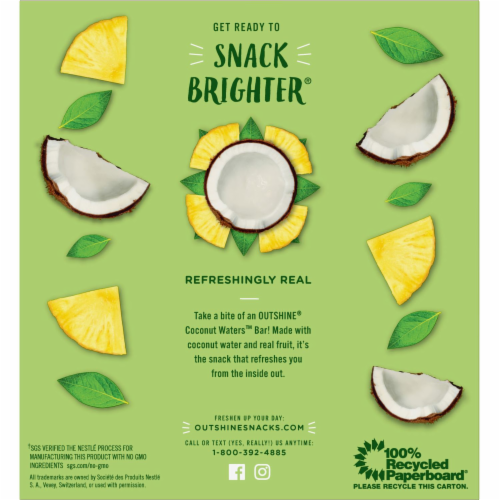 Outshine Coconut Waters With Pineapple Fruit Ice Bars 6 Ct 2 75 Fl
