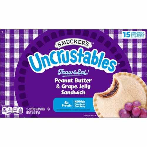 Smucker’s Uncrustables Peanut Butter & Grape Jelly Sandwiches, 15 ct ... Smucker’s Uncrustables Peanut Butter & Grape Jelly Sandwiches, 15 ct ...