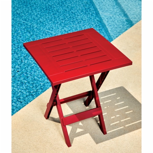 Gracious Living Quick Fold 17 In. Square Crimson Red Folding Side Table 1 Smith s Food and Drug