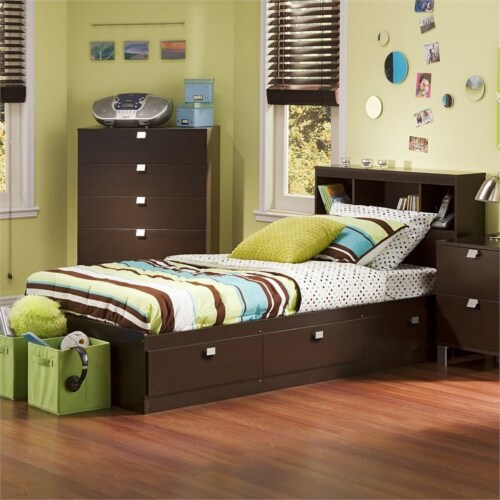 South shore spark twin storage bed and bookcase headboard store