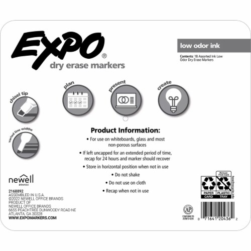 Expo Dry Erase Markers, Assorted Colors (18 Count), 1 unit - Kroger Expo Dry Erase Markers, Assorted Colors (18 Count), 1 unit - Kroger