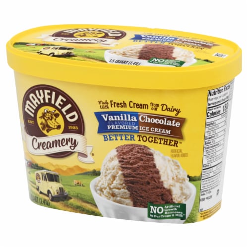 Mayfield Creamery® Better Together Vanilla And Chocolate Ice Cream Tub 1