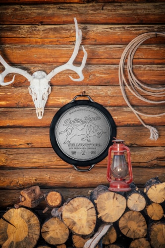 Lodge Yellowstone 17 Inch Seasoned Cast Iron Bull Dual Handle Skillet ... Lodge Yellowstone 17 Inch Seasoned Cast Iron Bull Dual Handle Skillet ...