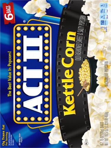Act Ii® Kettle Corn Microwave Popcorn 6 Ct 275 Oz Kroger