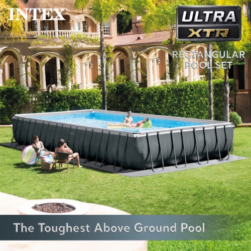 Intex 32' x 16' x 52 Ultra XTR Rectangular Outdoor Swimming Pool Set ... Intex 32' x 16' x 52 Ultra XTR Rectangular Outdoor Swimming Pool Set ...
