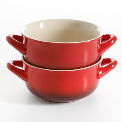 Crock Pot 30oz Artisan Stoneware Soup Bowl W Handles 2 Pack Red Gradient 1 Piece Harris Teeter
