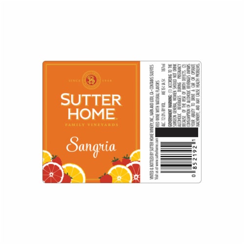 Sutter Home® Sangria Red Wine, 187 mL - QFC Sutter Home® Sangria Red Wine, 187 mL - QFC