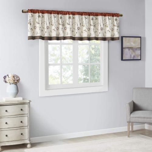 Madison Park Serene Embroidered Window Valance Spice 50x18, 1 unit ... Madison Park Serene Embroidered Window Valance Spice 50x18, 1 unit ...