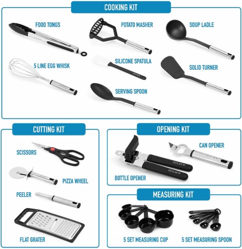 Zulay Kitchen Nylon Kitchen Utensils & Stainless Steel Cooking Utensils ... Zulay Kitchen Nylon Kitchen Utensils & Stainless Steel Cooking Utensils ...