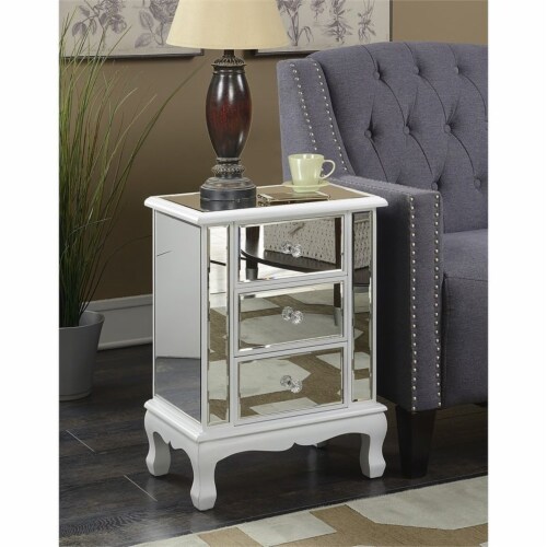 Gold Coast Vineyard 3 Drawer Mirrored End Table 19x12x24.75 Fry s Food Stores