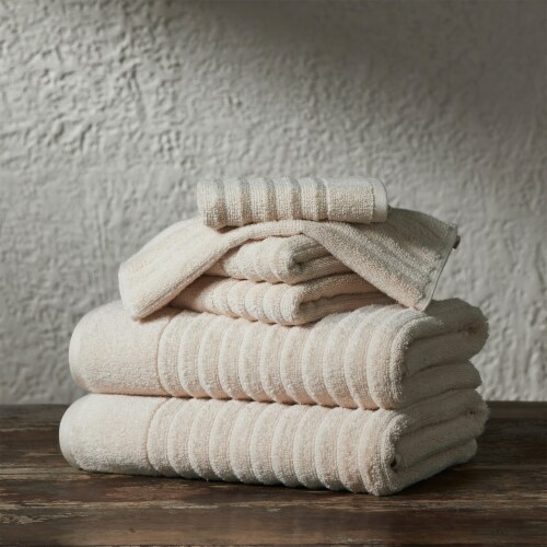 Linery And Co Zero Twist Cotton Textured Bath Towel Set Dune Bath Towel