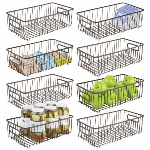 Mdesign Metal Kitchen Pantry Food Storage Basket Bin 8 Pack 8 Smith