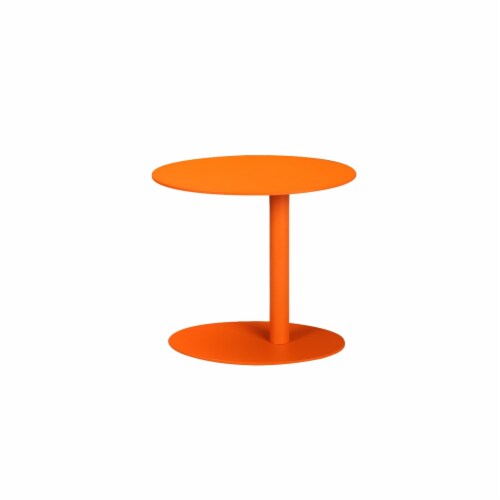 Modern Metal Outdoor Side Table With Oval Top and Base Orange 1 Gerbes Super Markets
