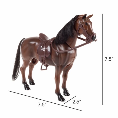 Toy Horse Set with Accessories Brushable Mane and Tail and Moving Head for Pretend Play 1 unit Metro Market