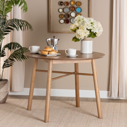 Baxton Studio Denmark Mid Century Modern French Oak Brown Finished Rubberwood Dining Table One Size Fred Meyer