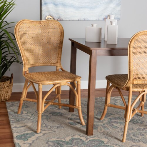 Bali And Pari Irene Modern Bohemian Natural Rattan Dining Chair One Size