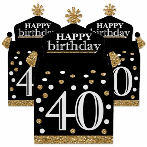 Big Dot Of Happiness Adult 40th Birthday Gold Treat Box Party Favors