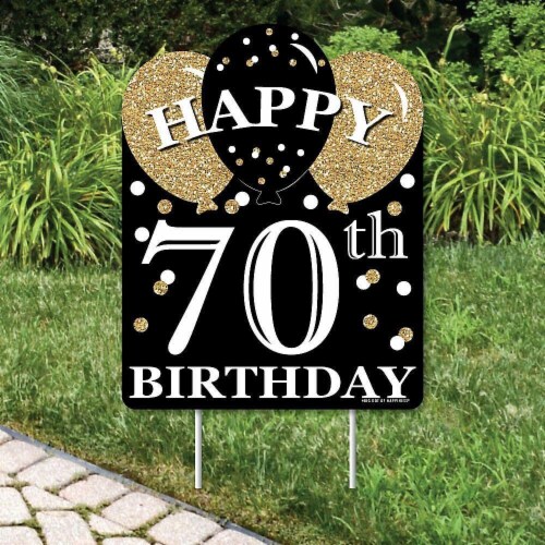 Big Dot Of Happiness Adult 70th Birthday Gold Outdoor Lawn Birthday