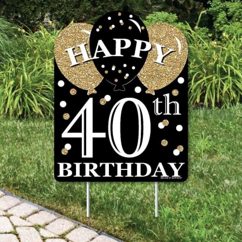 Big Dot Of Happiness Adult 40th Birthday Gold Outdoor Lawn Birthday