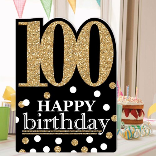 Big Dot Of Happiness Adult 100th Birthday Gold Giant Greeting Card Big