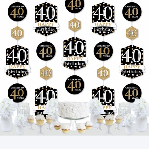 Big Dot Of Happiness Adult 40th Birthday Gold Birthday Party