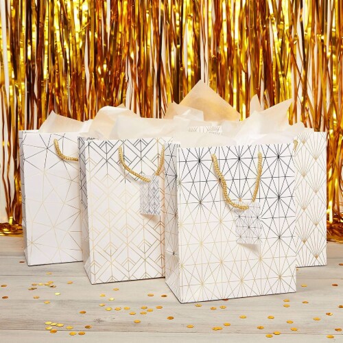 White and gold gift bags store