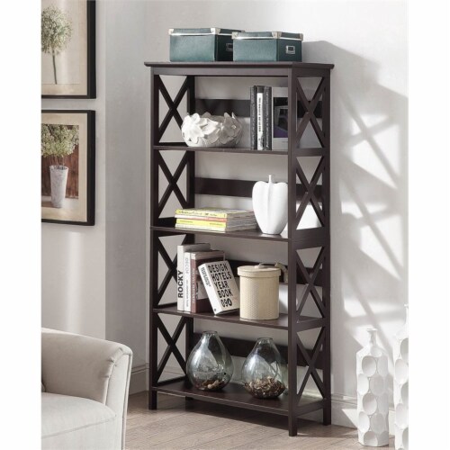 Espresso wood bookshelf store