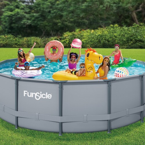 Funsicle 16' x 48 Oasis Outdoor Round Frame Above Ground Swimming Pool ... Funsicle 16' x 48 Oasis Outdoor Round Frame Above Ground Swimming Pool ...