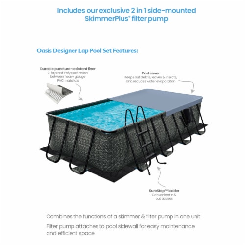 Funsicle 16' x 8' x 42 Oasis Rectangle Outdoor Above Ground Swimming ... Funsicle 16' x 8' x 42 Oasis Rectangle Outdoor Above Ground Swimming ...