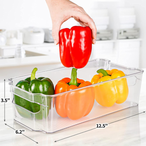 Zulay Kitchen 4 Pack Clear Refrigerator Organizer Bins Medium 4 Fry s Food Stores