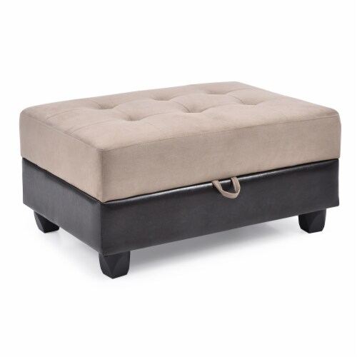 Gallant Mocha And Black Microfiber Upholstered Storage Ottoman 1 Fred Meyer