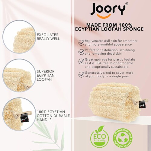 Premium Egyptian Loofah Sponge 2 Pack Natural Exfoliating Body